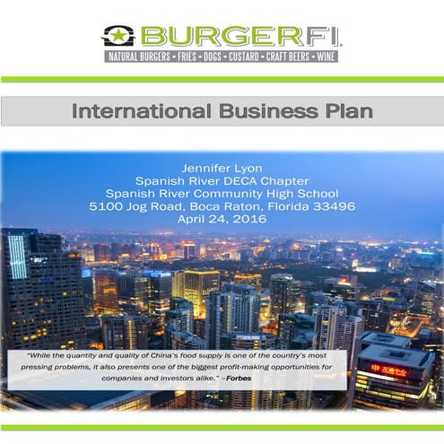DECA International Business Plan | PDF