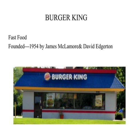 Burger King | PPTX | Business | Business and Finance