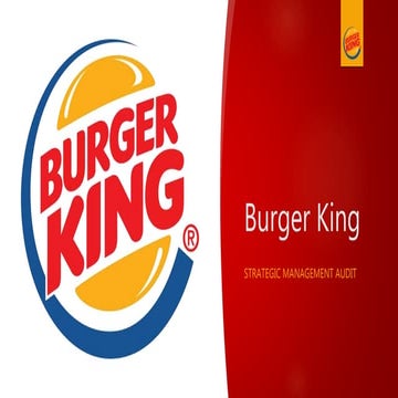 Strategic Management Audit: Burger King | PPTX