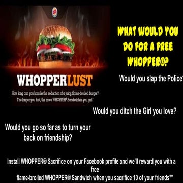 Burger king whopper sacrifice campaign | PPTX