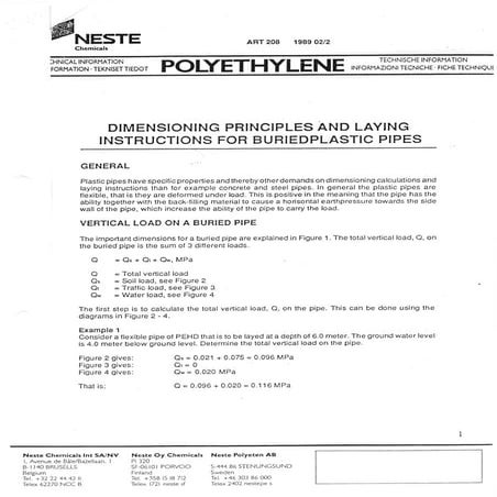 Buried pipe design by neste | PDF