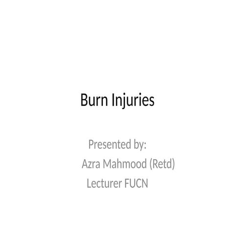 Nursing management of burn patient | PPTX