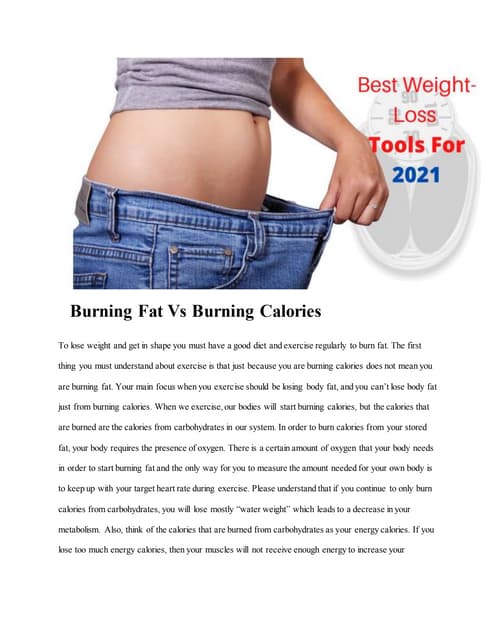 BURNING FATS VS BURNING CALORIES | PDF