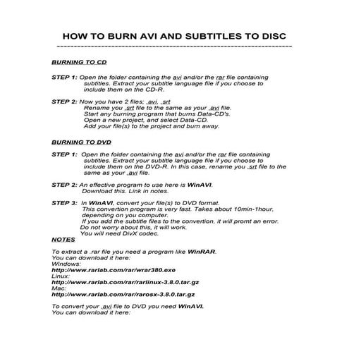 Burning tutorial | RTF