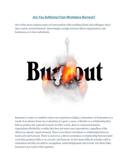 Burnout | PPTX | Mental Health | Diseases and Conditions