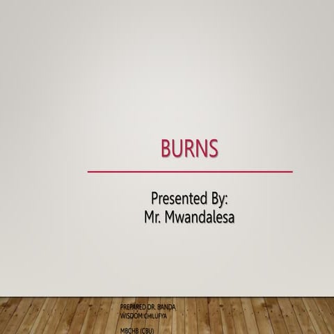 BURNS.pptx lecture presentation surgery. | PPTX | First Aid | Injuries
