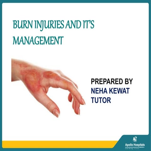 BURNS AND ITS MANAGEMENT.pptx PREPARED BY NEHA KEWAT | PPTX