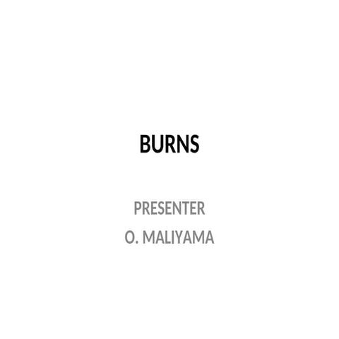 BURNS management in peadiatrics and adults | PPT