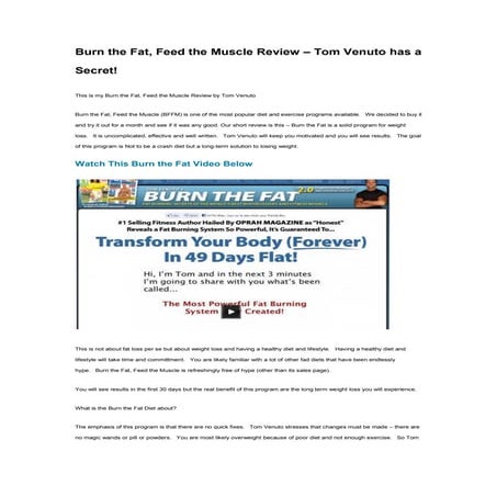 Burn the fat feed the muscle online free | PDF
