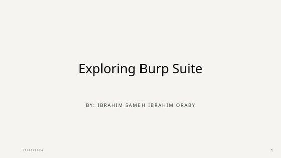 Burpsuite 101 | PPT
