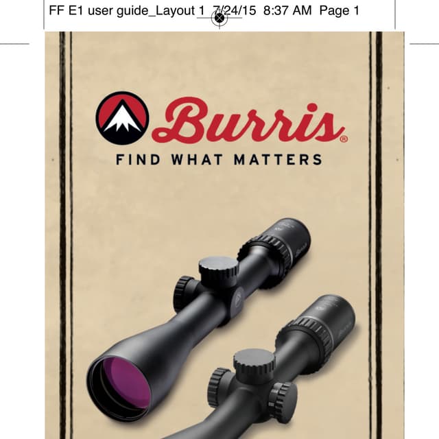 Burris Fullfield TAC Riflescopes Instruction Manual | Optics Trade | PDF