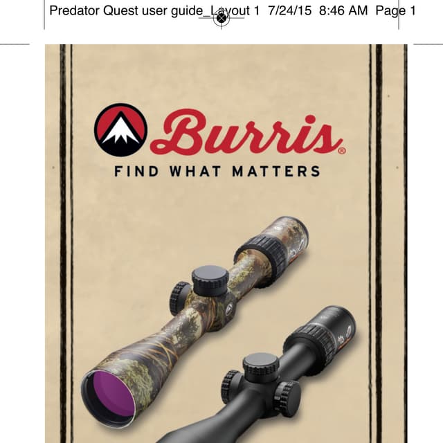 Burris Predator Quest Instruction Manual | PDF
