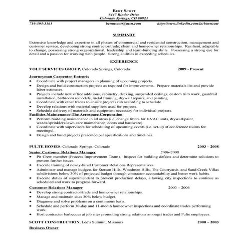 Burts Resume 1 | PDF