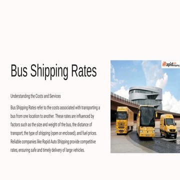 Bus Shipping Rates.Best Auto Transport Company In USA | PDF