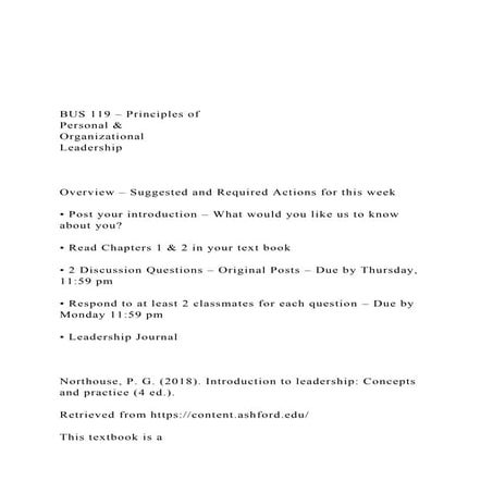 BUS 119 – Principles of Personal & Organizational Le.docx