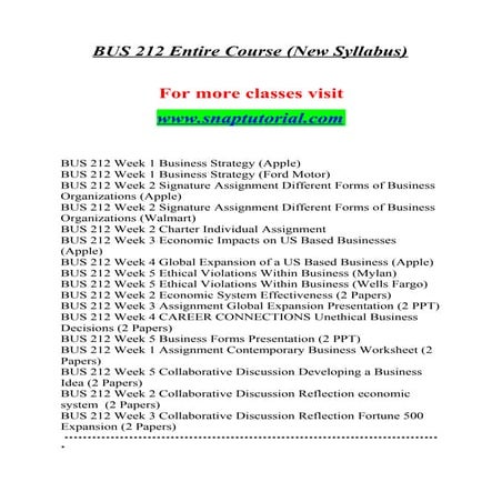 Bus 212 Effective Communication / snaptutorial.com