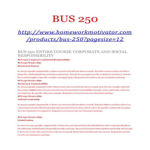Bus 250 | PDF