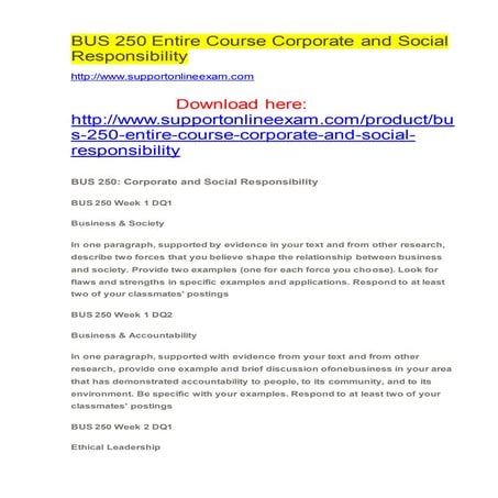 Bus250 corporate social responsibility | DOC