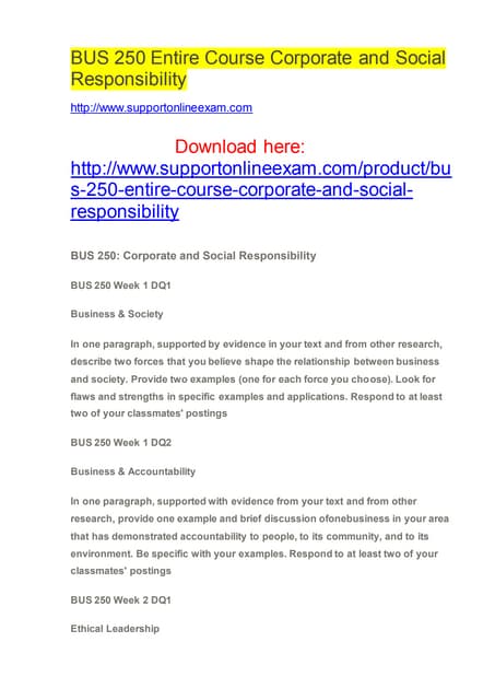 Bus 250 week 1 complete | PDF