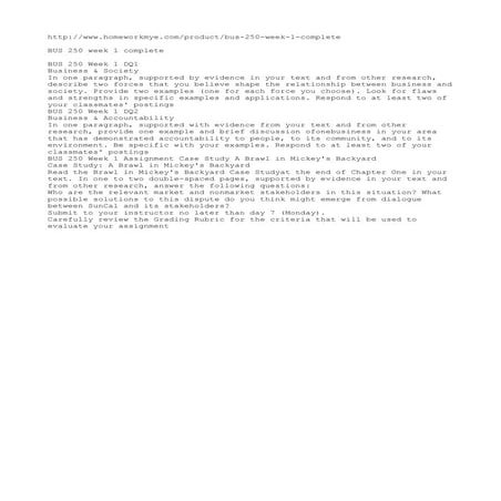Bus 250 week 1 complete | PDF