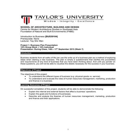 Intro To Business Project 1 | PDF