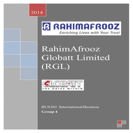 BUS301: Group 4 - RahimAfrooz Globatt Limited (RGL) | DOCX