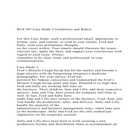 BUS 307 Case Study 2 Guidelines and Rubric For this .docx