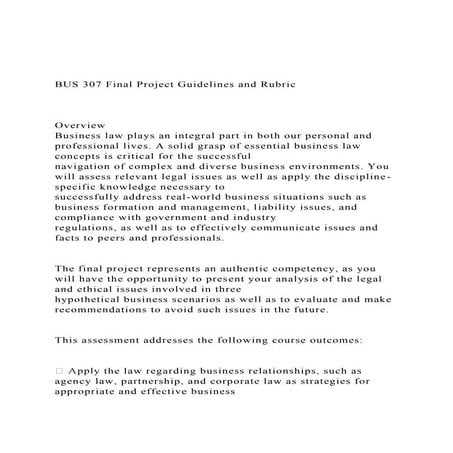 BUS 206 Milestone One Guidelines and Rubric Overview .docx