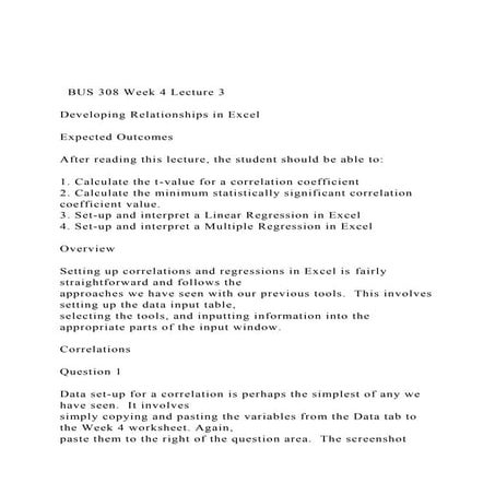 BUS 308 Week 4 Lecture 3 Developing Relationships in Exc.docx