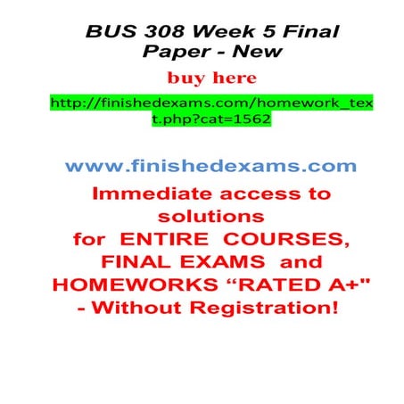 Bus 308 week 4 quiz new | DOCX