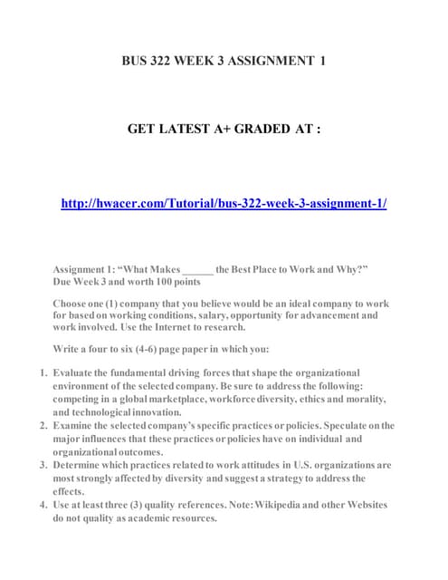Bus 322 Week 3 Assignment 1 Pdf