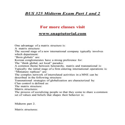 BUS 325 Effective Communication/tutorialrank.com