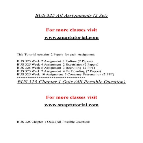 BUS 325 Education Redefined / snaptutorial.com