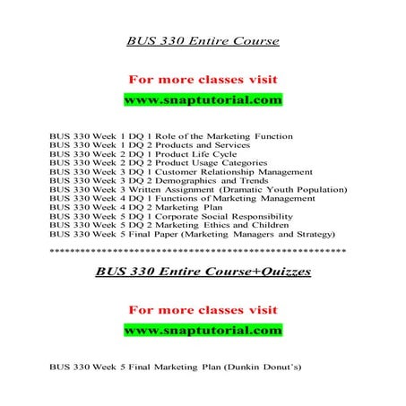 Bus 330 Education Redefined-snaptutorial.com
