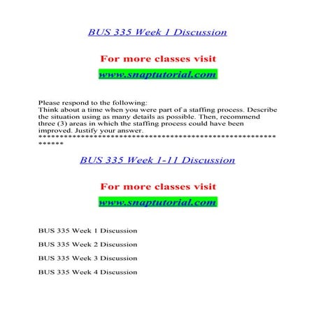 Bus 335 Education Organization / snaptutorial.com