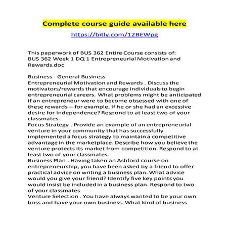 Bus 362 entire course | PDF