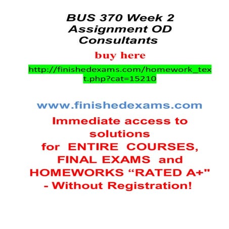 Bus 370 week 2 assignment od consultants | DOCX