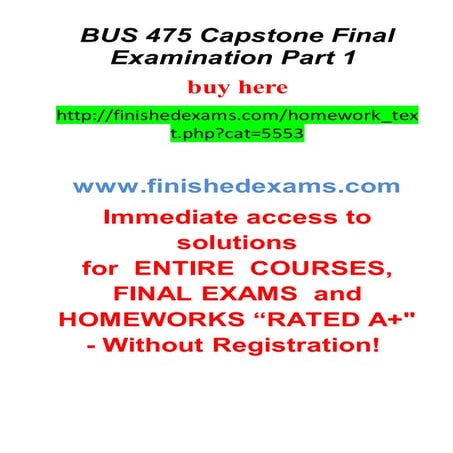 Bus 475 capstone final examination part 1 | PPT