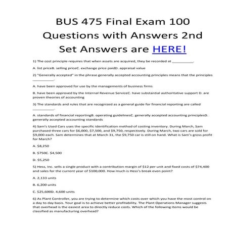 Acc 561 final exam 54#questions with answers correct 100% | DOCX