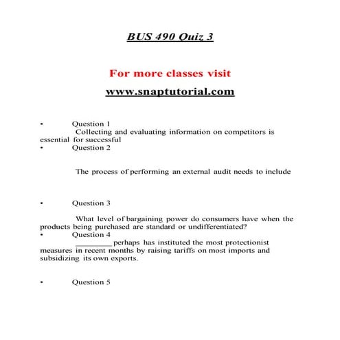 BUS 490 Technology levels--snaptutorial.com