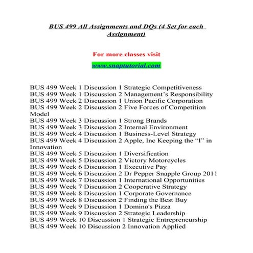 Bus 499 Enhance teaching / snaptutorial.com