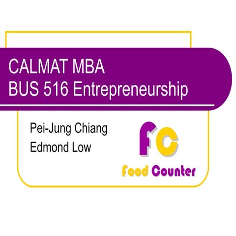 CALMAT - BUS 516 Entrepreneurship_group_presentation | PPT