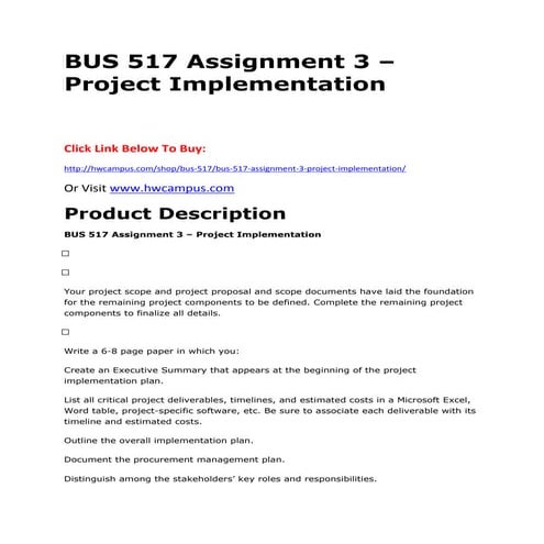 517 assignment 3 – project implementation | PDF