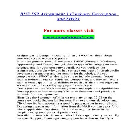 BUS 599 Effective Communication / snaptutorial.com