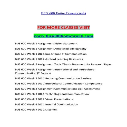 BUS 600 HOMEWORK Introduction Education--bus600homework.com