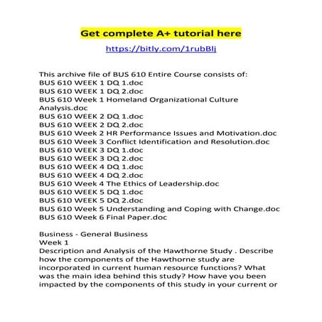 Bus 610 entire course | DOCX