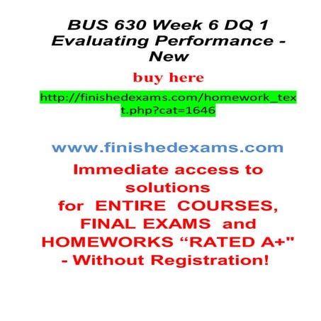 Bus 630 week 6 dq 1 evaluating performance new | DOCX