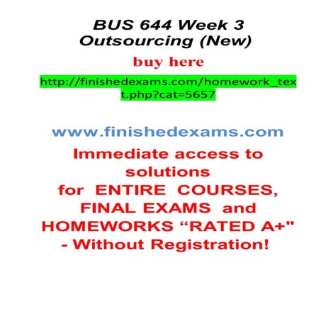 Bus 644 week 3 outsourcing (new) | DOCX | Educational Assessment ...