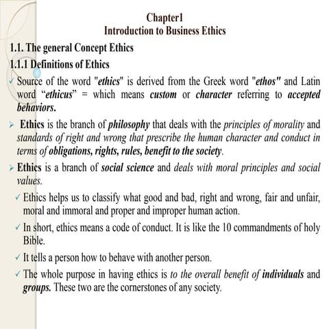 Bus Eth ch1 ppt.ppt material for the course business ethics and ...