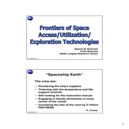 Frontiers of Space Access/Utilization/Exploration Technologies | PDF